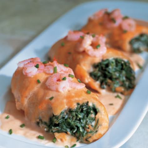 Baked Stuffed Sole with Shrimp Sauce | Williams Sonoma