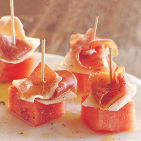 Watermelon, Manchego and Serrano Ham Skewers | Williams Sonoma