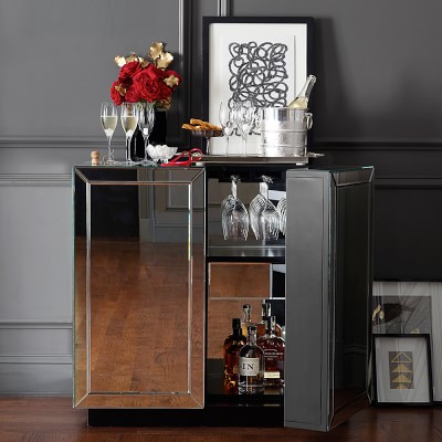 Harrington Mirrored Bar Cabinet | Williams Sonoma
