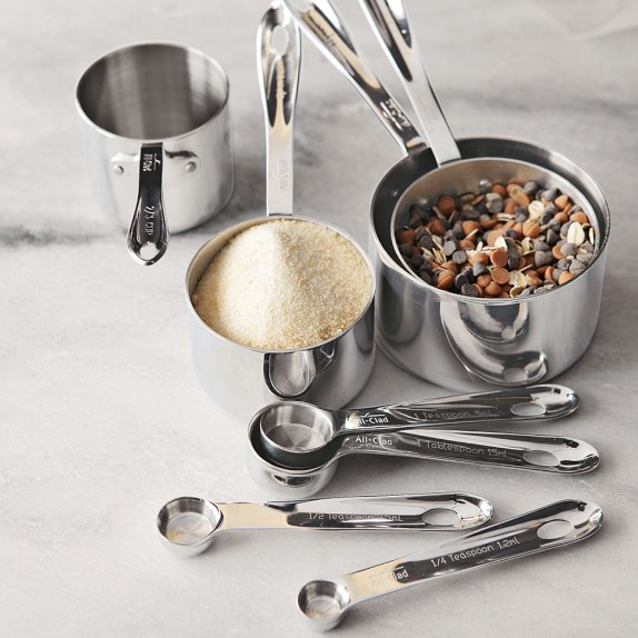 All-Clad Stainless-Steel Measuring Cups & Spoons | Williams Sonoma