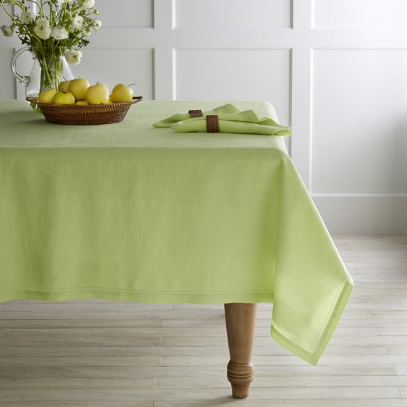 Linen Double Hemstitch Tablecloth | Williams Sonoma