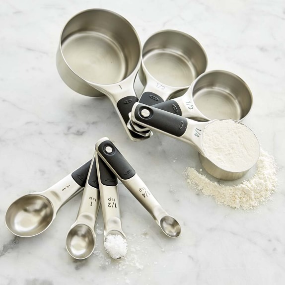OXO Stainless-Steel Measuring Cups & Spoons Set | Williams Sonoma