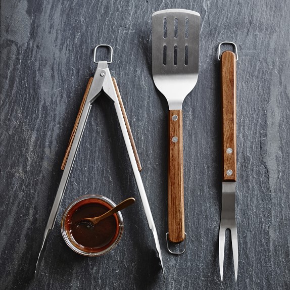 Williams Sonoma Rosewood BBQ Tool Set | Williams Sonoma