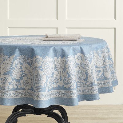 Vintage Floral Jacquard Tablecloth, 70" Round | Williams Sonoma