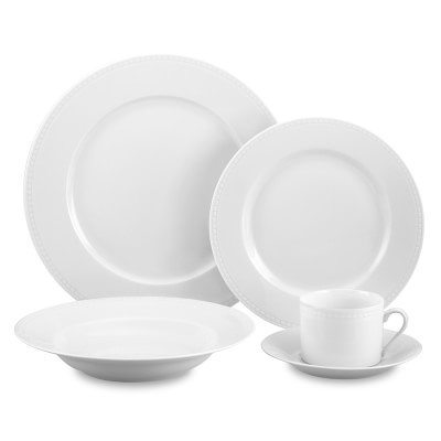 Apilco Beaded Hemstitch Porcelain Dinnerware Collection | Williams Sonoma