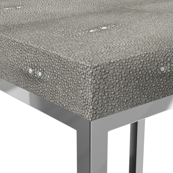 Faux Shagreen Accent Table, Charcoal Grey | Williams Sonoma