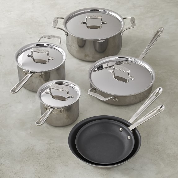 All-Clad d5 Stainless-Steel Nonstick 10-Piece Cookware Set | Williams ...
